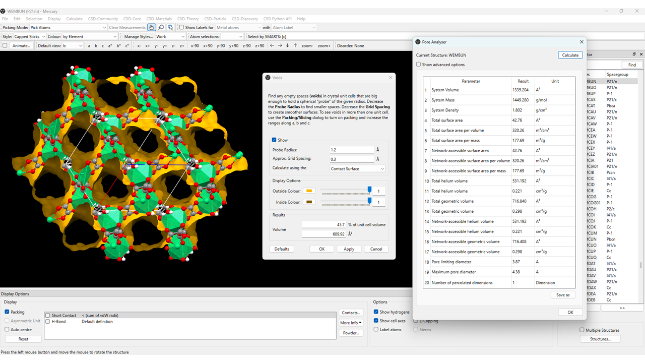 How to Search, Visualize, and Analyse MOF Structures | CCDC