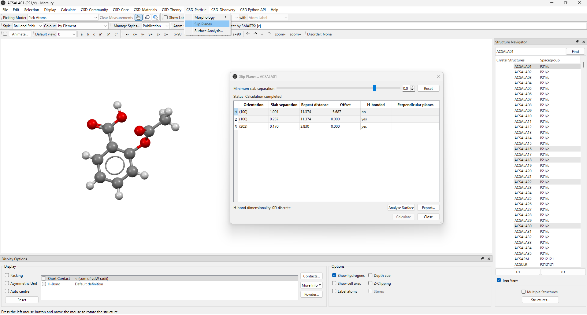How to Visualize and Analyse Surfaces Using Mercury | CCDC